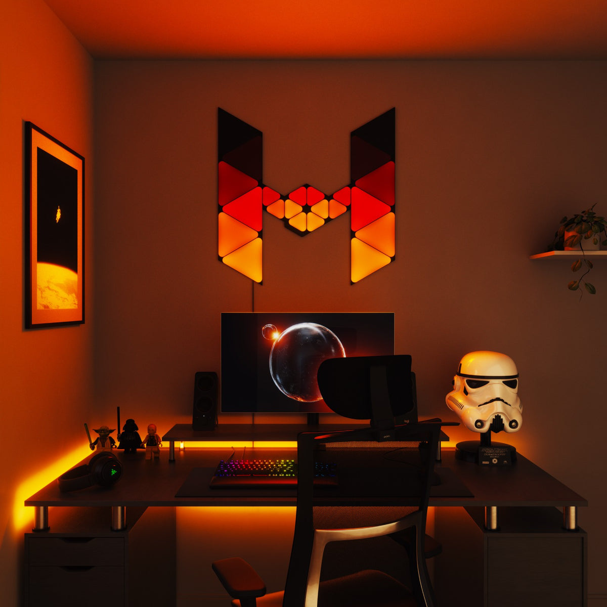 Nanoleaf Shapes Dark Fighter Bundle | Ultra Black Smart LED Panels ...